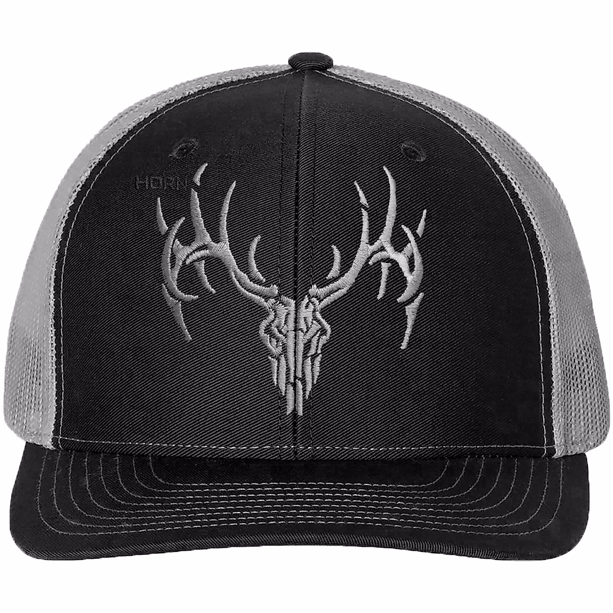 HORN GEAR Trucker Hat - Deer Skull Hat Edition (Black/Charcoal)
