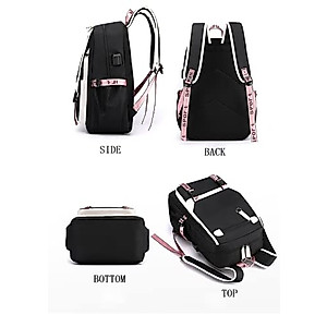 HXUANYU Backpack for Girls usb Backpack Suitable as Girls School Bags Girls Laptop Bag (black)