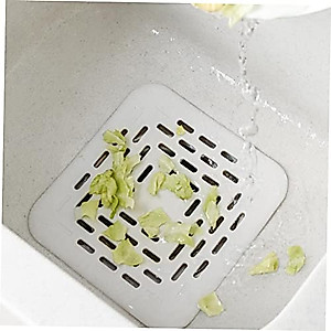 Hemobllo 3pcs Bathtub Stickers Kitchen Sink Drain Strainer Sink Stoppers Square Stickers Bath Tub Plug Stopper Shower Drain Cover Simple Sink Filter White Sink Plug Anti-clogging