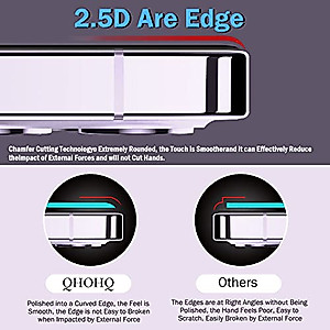QHOHQ 3 Pack Screen Protector for iPhone 14 Plus 6.7 Inch with 3 Pack Tempered Glass Camera Lens Protector, Ultra HD, 9H Hardness, Case Friendly [Easy to Install Frame]