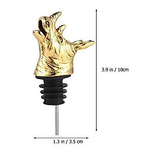 Cabilock Animal Wine Pourer Aerator Rhino Head Wine Bottle Stopper Professional Liquor Spout For Wine Accessories Diffuser (Golden)