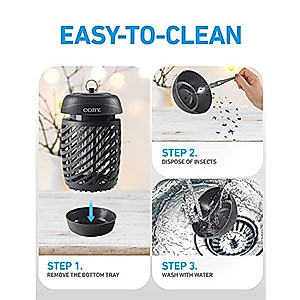 Coby Bug Zapper for Outdoor & Indoor, 10W, Covers 800 Sq. Feet, Non-Toxic, Chemical-Free, Black (CBZ1J6)