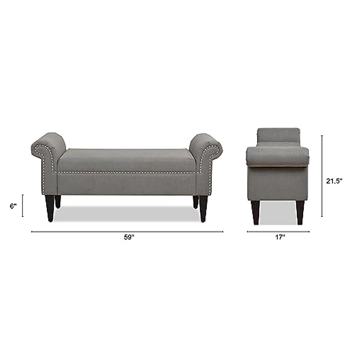 Jennifer Taylor Home Kathy Roll Arm Entryway Accent Bench