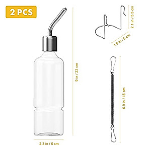 TEHAUX Parrot Water Feeder Pet Hanging Water Feeding Bottle No Drip Dispenser Pet Supplies with Stainless Steel Ball Nipple for Rabbits Guinea Pigs Hamsters Chinchillas 2pcs