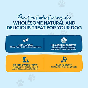 123 Treats 6 Inch Beef Collagen Sticks for Dogs - Rawhide Free Long Lasting Dog Collagen Chew Treats - Collagen Dog Chew Sticks for Large Dogs - 10 Count