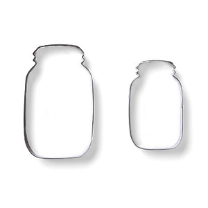 Fox Run 3679 Mason Jar Cookie Cutter Set of 2,Silver