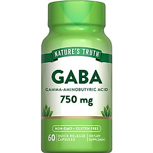 Nature's Truth GABA 750mg | 60 Capsules | Gamma Aminobutyric Acid Supplement | Non-GMO & Gluten Free Supplement