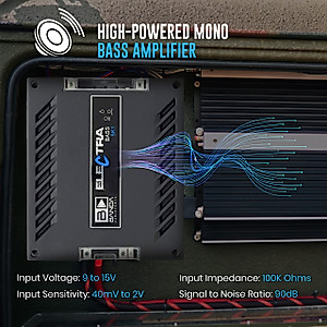 Banda Electra 1-Channel Vehicle Audio Bass Amp - 5000WRMS D Class High-Powered Mono Bass Amplifier w/Subsonic Filter & Low Pass Filter Stable at 1Ohm, LED Indicators, Sound Specialization - BANDA 5K1