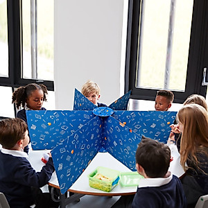 Jinei 4 Sets Student Privacy Dividers Round Table Privacy Boards for Classroom Testing Shields Multiple Station Desk Privacy Divider Testing Folders Boards for School Office Supplies