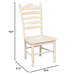 International Concepts Bedford Ladderback Dining Chairs, Unfinished