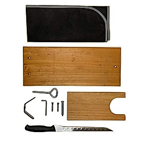 HAM STAND KIT Spain - Jamon Holder for Spanish iberico ham and Italian Prosciutto - INCLUDED: knife base stand and cover - Beautiful kitchen stand for serrano ham (Wood Style)