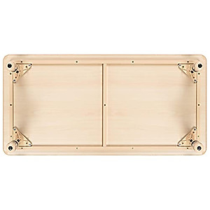 Flash Furniture Wren 23.625"W x 47.25"L Rectangular Natural Plastic Height Adjustable Activity Table