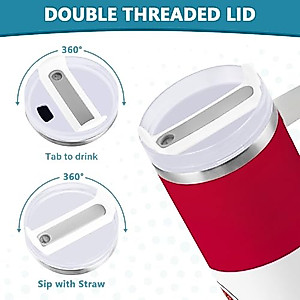 ODAWA Large Travel Insulated Tumblers with Handle and Straw, Paraguay Flag Double Wall Insulated Tumbler Insulated Vacuum Tumbler