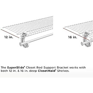 ClosetMaid 5629 Support for SuperSlide Hanging Bar, White 10 Pack