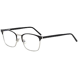 Saint Laurent SL 224 002 Black Silver Metal Square Eyeglasses 52mm