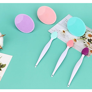 Yebeauty Silicone Facial Cleansing Brush Set of 15, 5pcs Face Scrubber, 5pcs Nose Blackhead Remover and 5pcs Double-Sided Exfoliating Lip Brush Lip Exfoliator Tool for Skincare