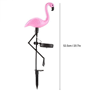 Yosoo- Solar Flamingo Garden Light, 2 Pack Pink Flamingo Solar Powered Outdoor LED Lawn Light Decorative Stake Lamp Pink Flamingo Yard Ornament Stakes for Garden Yard Pathway