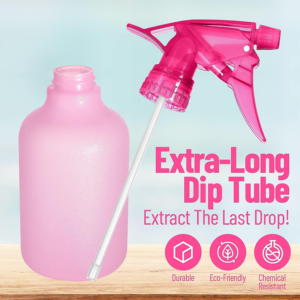 Refillable Stream and Spray Colored Squirt Bottles - 12oz Refillable Mister Bottle for Cleaning Solutions, Gardening, Grooming and Hair Salon COLORS MAY VARY | 3-BOTTLES