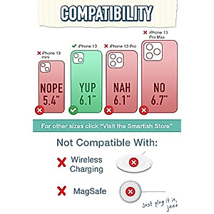 Smartish iPhone 13 Wallet Case - Wallet Slayer Vol. 2 [Slim + Protective] Credit Card Holder with Kickstand - Black Tie Affair