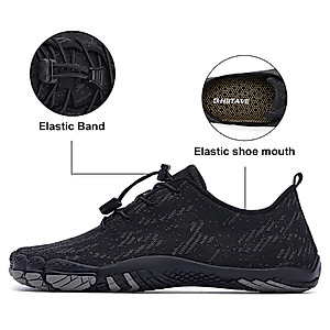 HIITAVE Water Shoes for Men Barefoots Quick-Dry Aqua Socks Pool Shoes for Beach Swim Surf Sports Shoes Black 8 M US Men