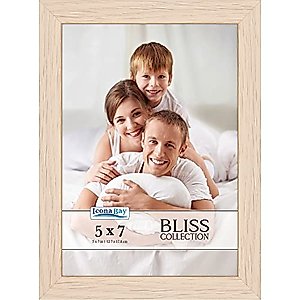 Icona Bay 5x7 Light Oak Picture Frame, Modern Style Wood Composite Frame, Table Top or Wall Mount, Bliss Collection