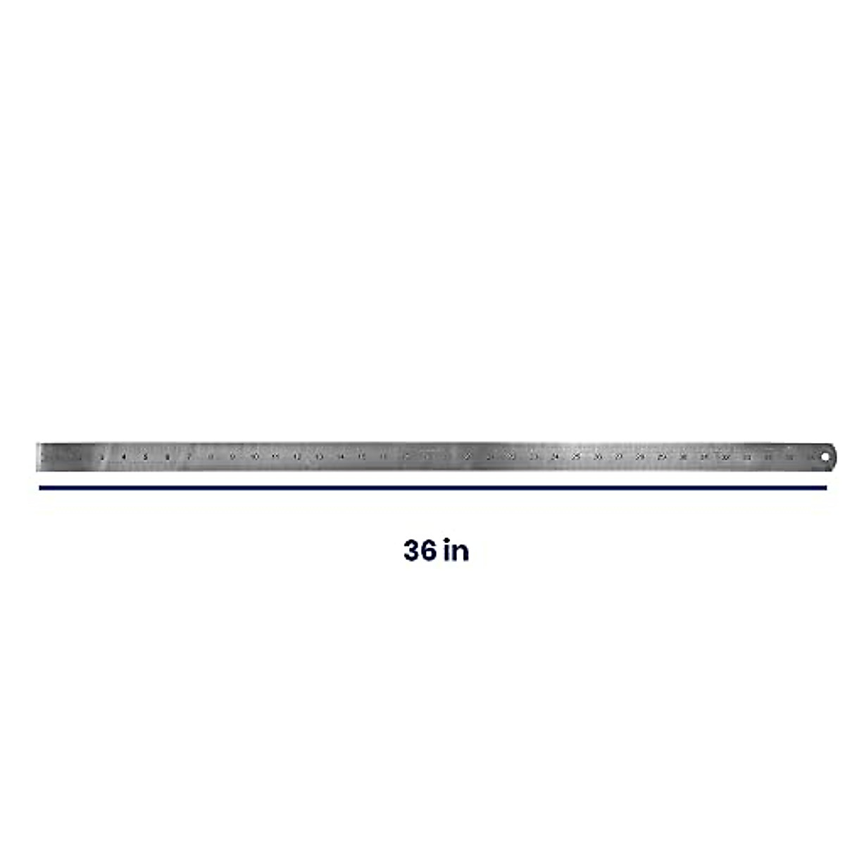 Pacific Arc Stainless Steel Ruler with 8th, 16th,32nd, and 64th Inch Graduations, 36 Inches