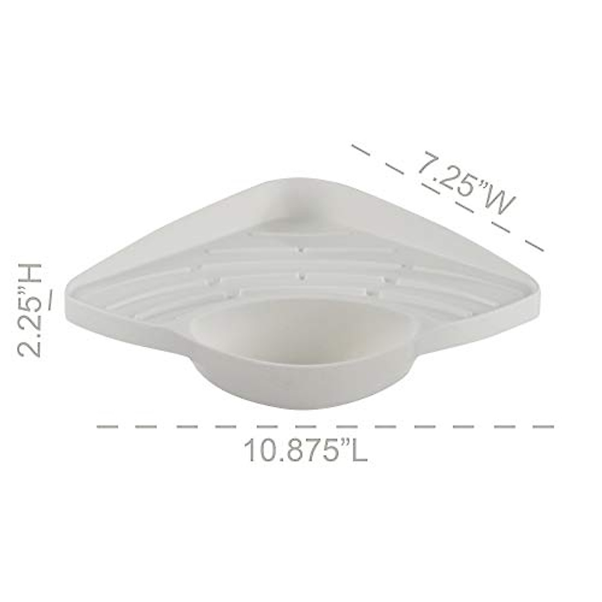 HOME-X Sponge Holder Kitchen Decor, Triangle Sink Corner Shelf - Storage Rack Suction Cup Holder Organizer for Dish Cloth Sponge Soap Cleaning Brush (White)