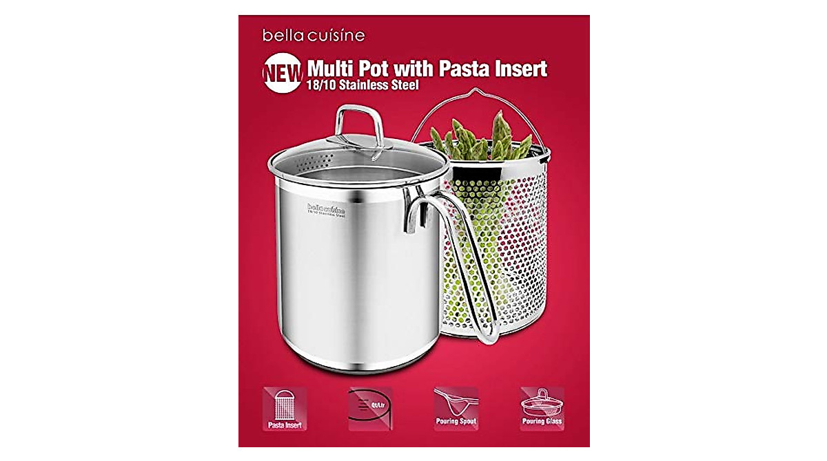 Bella Cuisine Multi-Pot: Perfect Pasta Cooker & Steamer