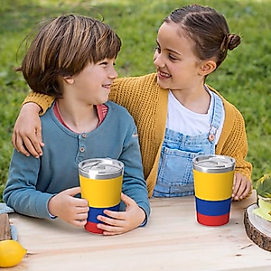 12oz Tumbler Colombia Flag Stainless Steel Cup With Straw And Lid Spill Proof Bulk Double Wall Vacuum Reusable Water Tumblers For Cold Hot Drink