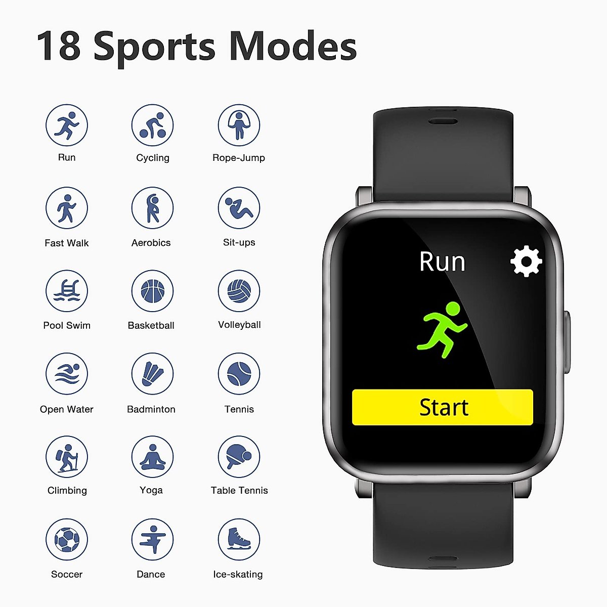 KALINCO Fitness Tracker with Heart Rate Monitor, Activity Tracker with Pedometer, Sleep Tracking, Calorie & Step Counter Watch, Call & Message Alert for Men Women