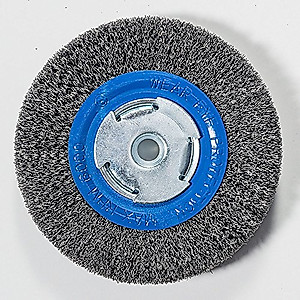 Mercer Industries 183010 - 6" x 3/4" x 2", 1/2", 5/8" Crimped Wire Wheel, .014 Carbon Steel Wire