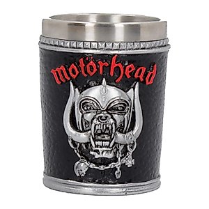 Nemesis Now B4122M8 Motorhead Shot Glass 7cm Black, Resin w/Stainless Steel Insert, 35 milliliters