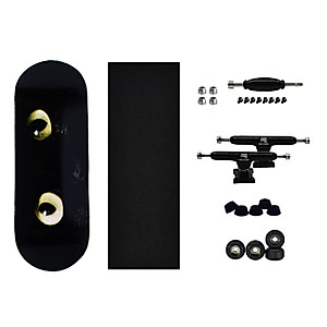 Teak Tuning 34mm Pro Fingerboard Heat Transfer Graphic Complete - Fully Assembled with Pro Level Parts - Pro Shaped Wood Deck (34x97mm), UltraSpin Wheels, Prodigy Trucks - Midnight Stare