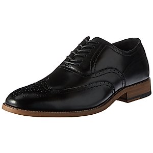 STACY ADAMS mens Dunbar - Wingtip Oxford, Black, 11.5 US