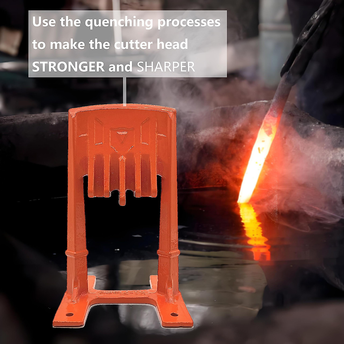 Hi Flame Cast Steel Firewood Kindling Splitter for Wood Stove Fireplace and Fire Pits Splitting Wedge Manual Log Splitter Wedge (Orange)