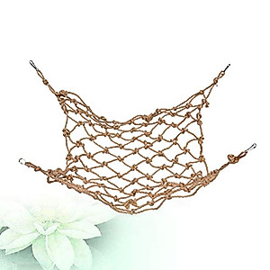Parrot Cage Toy Hemp Rope Climbing Net Ladder Parakeet Budgie Macaw Play Gym Toy Pendant with Hanging Buckle (Large Size) Pet Gift