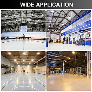 ADUB UFO LED High Bay Light 150W 100W 80W Adjustable, UL Listed High Bay LED Shop Light 3000K 4000K 5000K, IP65 Commercial Dimmable LED Low Bay Lights for Garage Gym Warehouse Lighting, 100-277V