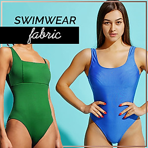 Nylon Spandex Fabric | 80% Nylon, 20% Spandex | Swimwear, Activewear Fabric | 4-Way Stretch | Sports, Dance, Yoga (Black, 1 Yard)