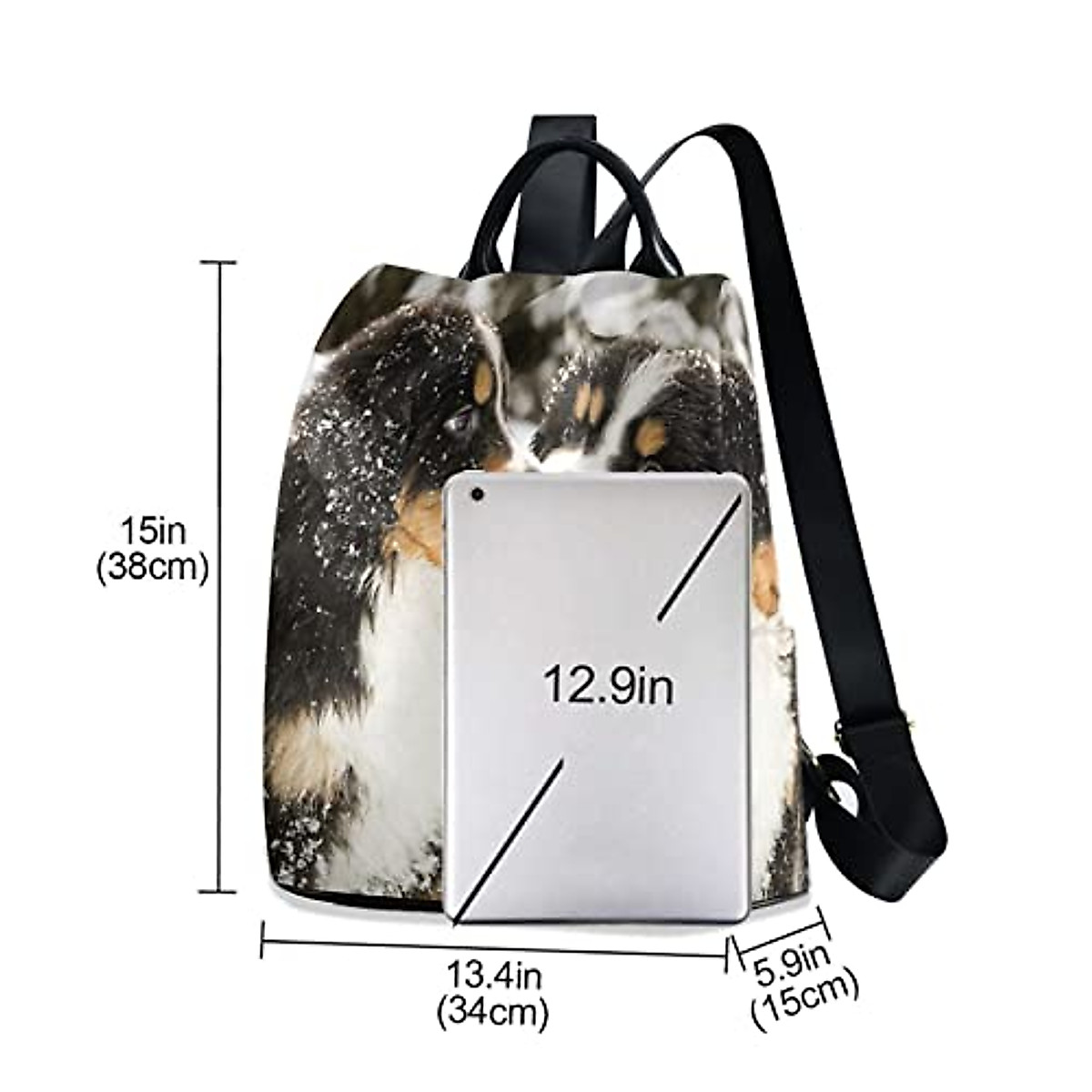 senya Women Fashion Backpack Purse Bernese Mountain Dog School College Backpack Anti Theft Rucksack Travel Shoulder Bag