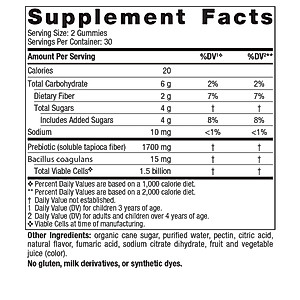 Nordic Naturals Kids Nordic Flora Probiotic Gummies, Merry Berry Punch - 60 Gummies - 1.5 Billion CFU & Prebiotic Fiber - Non-GMO, Vegan - 30 Servings