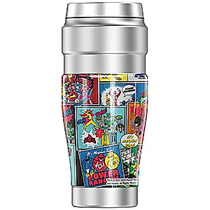 THERMOS Power Rangers Power Rangers Comic Collage STAINLESS KING Stainless Steel Travel Tumbler, Vacuum insulated & Double Wall, 16oz