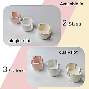 BekPooQ Ultra Absorbent Stone Sponge Holder for Kitchen Sink, 1 Slot Diatomite Kitchen Sink Sponge Holder, Quick Dry Kitchen Sponge Holder for Sink, Diatomaceous Earth Dish Sponge Holder, Small, White