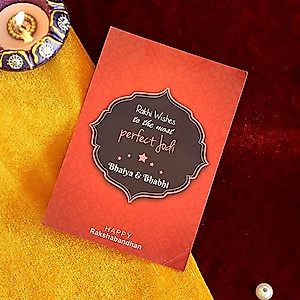 TIED RIBBONS Rakhi for Brother and Bhabhi Gift Set | Lumba Rakhi for Bhabhi | Raksha Bandhan Card | Roli Chawal Tika - Bhaiya Bhabhi Rakhi Set for Bhai Bhabhi | Rakhi for Bhaiya Bhabhi