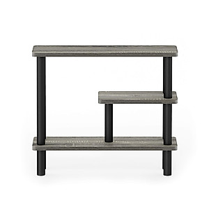 Furinno Turn-N-Tube Slim Space Saving Storage Rack, French Oak Grey/Black