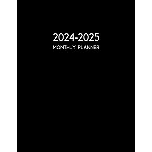 2024-2025 Monthly Planner: Simple 2 Years Schedule Organizer from January 2024 to December 2025 (Minimalistic Black Cover)