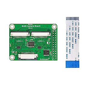 CBHIOARPD Arducam Multi Camera Adapter Module V2.2 for Raspberry Pi 4/3B+/3B 5MP and 8MP Cameras, Compatible with Arducam MIPI Cameras
