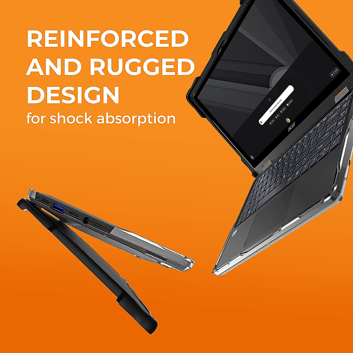 Gumdrop SlimTech Case Fits Acer Chromebook Spin 511/R753T (2-in-1). Designed for K-12 Students, Teachers and Classrooms – Drop Tested, Rugged, Shockproof Bumpers for Reliable Device Protection – Black