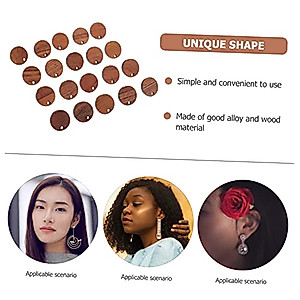 SEWACC 40 Pcs Accessories with Drop Earrings Blank Base Wooden Base Setting Jewlery Tray Earrings Post Jewelry Making Accessories Flat Round Trinket Tray Rectangle Stainless Steel Alloy