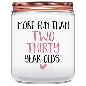 60th Birthday Gifts for Women, Men- Funny Happy 60th Bday Gift Ideas- Turning 60 Year Old Birthday Present for Best Friends, Wife, Mom, Dad, Sister, Grandma- Lavender Candles