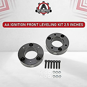 Front Leveling Kit 2.5" Inches - Fits 2004-2018 Ford F-150 Pickup Truck 2WD, 4 Wheel Drive 4WD, 4x4 - Front Strut Spacers Lift 2 1/2 Inch - Forged Aircraft Aluminum Billet Construction